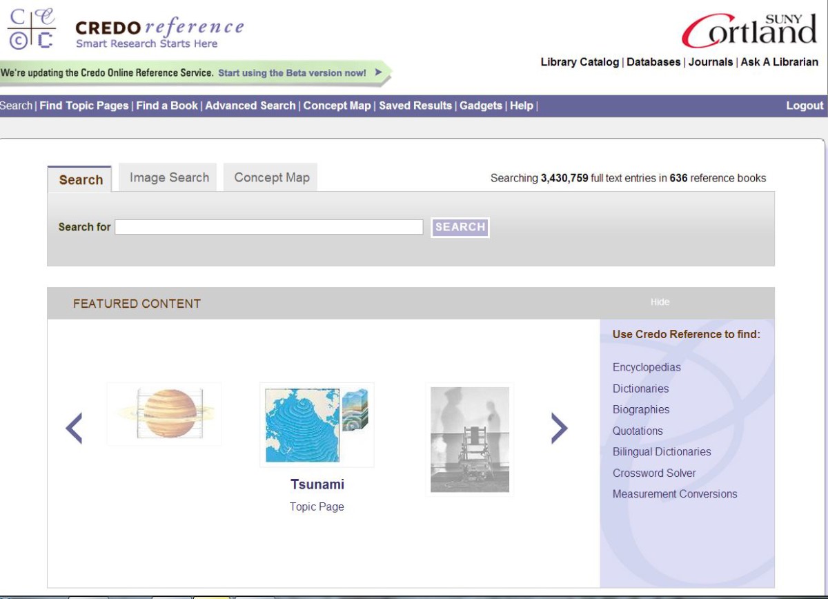 Featured Database: Credo Reference | Library